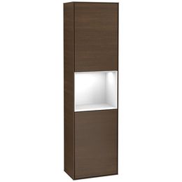 Villeroy & Boch Villeroy und Boch Finion Hochschrank F460GFGN 41,8x151,6x27cm, links, Regal Glossy white lacquer, Walnut veneer