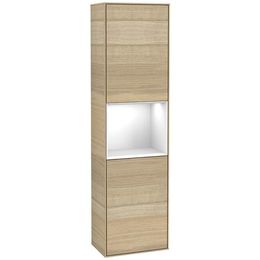 Villeroy & Boch Villeroy und Boch Finion Hochschrank F460GFPC 41,8x151,6x27cm, links, Regal Glossy White Lacquer, Oak Veneer