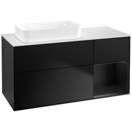 Villeroy & Boch Villeroy und Boch Finion Waschtischunterschrank G691PDPD 120x60,3x50,1cm, Regal rechts Black matt lacquer, Black matt lacquer