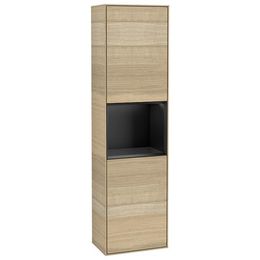 Villeroy & Boch Villeroy und Boch Finion Hochschrank F470PDPC 41,8x151,6x27cm, rechts, Regal Black Matt Lacquer, Oak Veneer