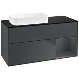 Villeroy & Boch Villeroy und Boch Finion Waschtischunterschrank F692HGHG 120x60,3x50,1cm, Regal rechts Midnight Blue Matt Lacquer, Midnight Blue Matt Lacquer