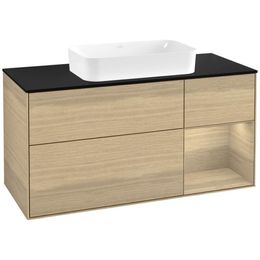 Villeroy & Boch Villeroy und Boch Finion Waschtischunterschrank F712PCPC 120x60,3x50,1cm, Regal rechts Oak Veneer, Oak Veneer