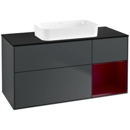 Villeroy & Boch Villeroy und Boch Finion Waschtischunterschrank F712HBHG 120x60,3x50,1cm, Regal rechts Peony, Midnight Blue Matt Lacquer