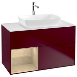 Villeroy & Boch Villeroy und Boch Finion Waschtischunterschrank G771PCHB 100cm, Abdeckplatte white matt, Emotion, Regale Oak Veneer, Peony Matt