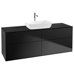 Villeroy & Boch Villeroy und Boch Finion Waschtischunterschrank G85200PD 160x60,3cm, Emotion, Abdeckplatte black matt, Black matt lacquer