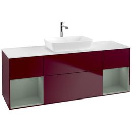 Villeroy & Boch Villeroy und Boch Finion Waschtischunterschrank F861GMHB 160cm, Abdeckplatte white matt, Regale Olive matt lacquer, Peony Matt