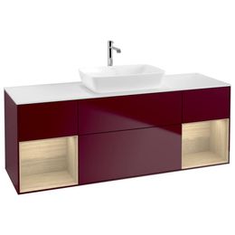 Villeroy & Boch Villeroy und Boch Finion Waschtischunterschrank G861PCHB 160cm, Abdeckplatte white matt, Emotion, Regale Oak Veneer, Peony Matt