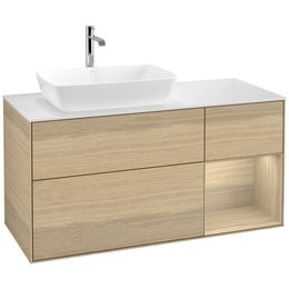 Villeroy & Boch Villeroy und Boch Finion Waschtischunterschrank F811PCPC 120cm, Abdeckplatte white matt, Regale Oak Veneer, Oak Veneer