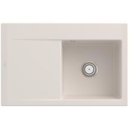 Villeroy & Boch Villeroy und Boch Subway Style 45 Einbausp&uuml;le 334701KR rechts, mit Ablaufgarnitur, Handbet&auml;tigung, crema CeramicPlus, 78 x 51 cm
