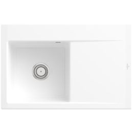 Villeroy & Boch Villeroy und Boch Subway Style 45 Flat Einbausp&uuml;le 334801R1 links, mit Ablaufgarnitur, Handbet&auml;tigung, wei&szlig; alpin CeramicPlus, 78 x 51 cm