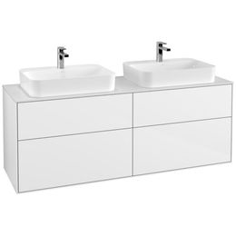 Villeroy & Boch Villeroy und Boch Finion Waschtischunterschrank G43100GF 160x60,3cm, Emotion, Abdeckplatte white matt, Glossy white lacquer