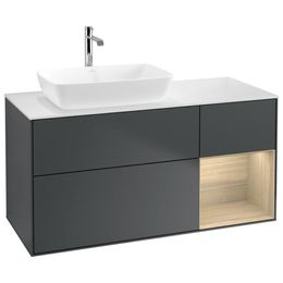 Villeroy & Boch Villeroy und Boch Finion Waschtischunterschrank G811PCHG 120cm, Abdeckplatte white matt, Emotion, Regale Oak Veneer, Midnight Blue Matt Lacquer
