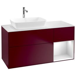 Villeroy & Boch Villeroy und Boch Finion Waschtischunterschrank G811MTHB 120cm, Abdeckplatte white matt, Emotion, Regale White matt lacquer, Peony Matt