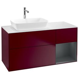 Villeroy & Boch Villeroy und Boch Finion Waschtischunterschrank G811HGHB 120cm, Abdeckplatte white matt, Emotion, Regale Midnight matt lacquer, Peony Matt
