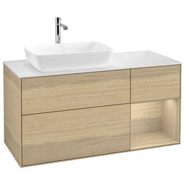 Villeroy & Boch Villeroy und Boch Finion Waschtischunterschrank G811PCPC 120cm, Abdeckplatte white matt, Emotion, Regale Oak Veneer, Oak Veneer