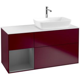 Villeroy & Boch Villeroy und Boch Finion Waschtischunterschrank F801GKHB 120cm, Abdeckplatte white matt, Regale Anthracite matt lacquer, Peony Matt