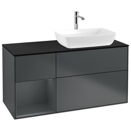 Villeroy & Boch Villeroy und Boch Finion Waschtischunterschrank G802HGHG 120cm, Abdeckplatte black matt, Emotion, Regale Midnight matt lacquer, Midnight Blue Matt Lacquer