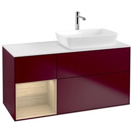 Villeroy & Boch Villeroy und Boch Finion Waschtischunterschrank G801PCHB 120cm, Abdeckplatte white matt, Emotion, Regale Oak Veneer, Peony Matt