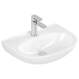 Villeroy & Boch Villeroy und Boch O.novo Waschtisch 43405101 50x38cm, oval, Hahnloch ohne &Uuml;berlauf, wei&szlig;