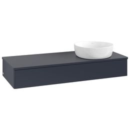Villeroy & Boch Villeroy und Boch Antao Waschtisch-Unterschrank K12010HG 120x19x50cm, Waschbeckenplattenfarbe Lack, midnight blue matt lacquer
