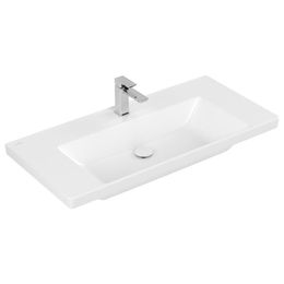 Villeroy & Boch Villeroy und Boch Subway 3.0 Schrank-Waschtisch 4A70A2RW 100x47cm, mit 1 Hahnloch/ohne &Uuml;berlauf, stone white C-plus