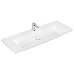 Villeroy & Boch Villeroy und Boch Subway 3.0 Schrank-Waschtisch 4A70D2R1 130x47cm, mit 1 Hahnloch/ohne &Uuml;berlauf, wei&szlig; C-plus
