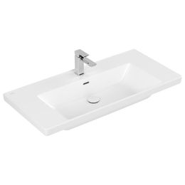 Villeroy & Boch Villeroy und Boch Subway 3.0 Schrank-Waschtisch 4A70A5RW 100x47cm, mit 1 Hahnloch/mit &Uuml;berlauf, stone white C-plus