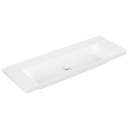 Villeroy & Boch Villeroy und Boch Subway 3.0 Schrank-Waschtisch 4A70D3RW 130x47cm, ohne Hahnloch/ohne &Uuml;berlauf, stone white C-plus