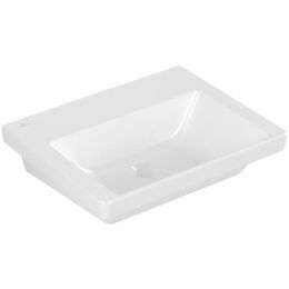 Villeroy & Boch Villeroy und Boch Subway 3.0 Waschtisch 4A70F601 55x44cm, ohne Hahnloch/ohne &Uuml;berlauf, wei&szlig;