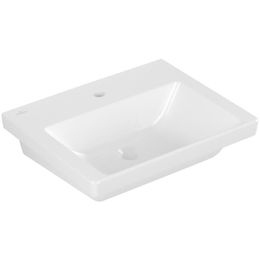 Villeroy & Boch Villeroy und Boch Subway 3.0 Waschtisch 4A70F501 55x44cm, mit 1 Hahnloch/ohne &Uuml;berlauf, wei&szlig;