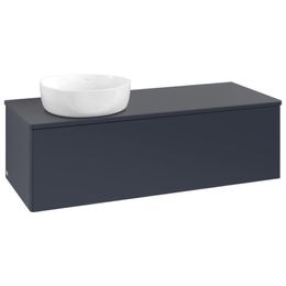 Villeroy & Boch Villeroy und Boch Antao Waschtisch-Unterschrank L33010HG mit Beleuchtung, 120x36x50cm, Waschbeckenplattenfarbe Lack, midnight blue matt lacquer