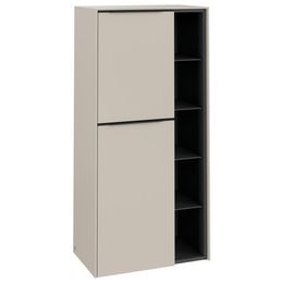 Villeroy & Boch Villeroy und Boch Subway 3.0 Mittelschrank C59801VN 57,4x120x36,2cm, Schanier links/Griff Volcano black, cashmere grey