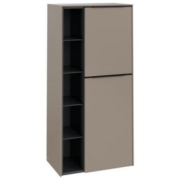 Villeroy & Boch Villeroy und Boch Subway 3.0 Mittelschrank C59901VM 57,4x120x36,2cm, Schanier rechts/Griff Volcano black, taupe