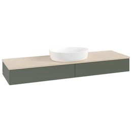 Villeroy & Boch Villeroy und Boch Antao Waschtisch-Unterschrank K14013HL 160x19x50cm, Waschbeckenplattenfarbe botticino, leaf green matt lacquer