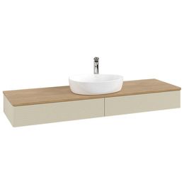 Villeroy & Boch Villeroy und Boch Antao Waschtisch-Unterschrank K14151HJ 160x19x50cm, Hahnlochbohrung, Waschbeckenplattenfarbe honey oak, silk grey matt lacquer