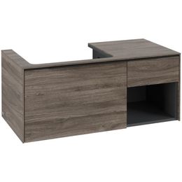 Villeroy & Boch Villeroy und Boch Subway 3.0 Waschtisch-Unterschrank C57201RK 100,1x42,25x51,6cm, ohne LED/Griff Volcano black, stone oak