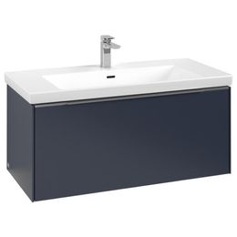 Villeroy & Boch Villeroy und Boch Subway 3.0 Waschtisch-Unterschrank C569L0VQ 97,3x42,9x47,8cm, mit LED/Griff Aluminium gl&auml;nzend, marine blue