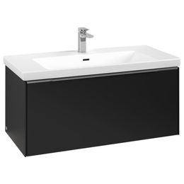 Villeroy & Boch Villeroy und Boch Subway 3.0 Waschtisch-Unterschrank C569L0VL 97,3x42,9x47,8cm, mit LED/Griff Aluminium gl&auml;nzend, volcano black