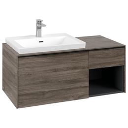 Villeroy & Boch Villeroy und Boch Subway 3.0 Waschtisch-Unterschrank C572L1RK 100,1x42,25x51,6cm, mit LED/Griff Volcano black, stone oak