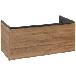 Villeroy & Boch Villeroy und Boch Subway 3.0 Waschtisch-Unterschrank C569L1RH 97,3x42,9x47,8cm, mit LED/Griff Volcano black, kansas oak