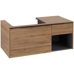 Villeroy & Boch Villeroy und Boch Subway 3.0 Waschtisch-Unterschrank C57201RH 100,1x42,25x51,6cm, ohne LED/Griff Volcano black, kansas oak