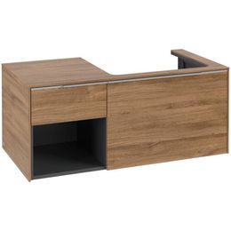 Villeroy & Boch Villeroy und Boch Subway 3.0 Waschtisch-Unterschrank C571L0RH 100,1x42,25x51,6cm, mit LED/Griff Aluminium gl&auml;nzend, kansas oak