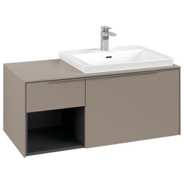 Villeroy & Boch Villeroy und Boch Subway 3.0 Waschtisch-Unterschrank C57100VM 100,1x42,25x51,6cm, ohne LED/Griff Aluminium gl&auml;nzend, taupe