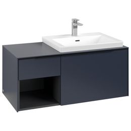 Villeroy & Boch Villeroy und Boch Subway 3.0 Waschtisch-Unterschrank C571L1VQ 100,1x42,25x51,6cm, mit LED/Griff Volcano black, marine blue