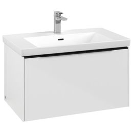 Villeroy & Boch Villeroy und Boch Subway 3.0 Waschtisch-Unterschrank C573L1VE 77,2x42,9x47,8cm, mit LED/Griff Volcano black, brilliant white