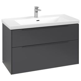 Villeroy & Boch Villeroy und Boch Subway 3.0 Waschtisch-Unterschrank C570L2VR 97,3x57,6x47,8cm, mit LED/Griff monochrom, graphite