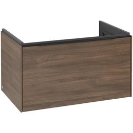 Villeroy & Boch Villeroy und Boch Subway 3.0 Waschtisch-Unterschrank C573L1VH 77,2x42,9x47,8cm, mit LED/Griff Volcano black, arizona oak