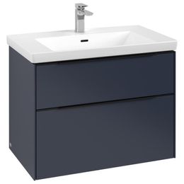 Villeroy & Boch Villeroy und Boch Subway 3.0 Waschtisch-Unterschrank C57401VQ 77,2x57,6x47,8cm, ohne LED/Griff Volcano black, marine blue