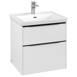 Villeroy & Boch Villeroy und Boch Subway 3.0 Waschtisch-Unterschrank C578L1VF 57,2x57,6x47,8cm, mit LED/Griff Volcano black, pure white