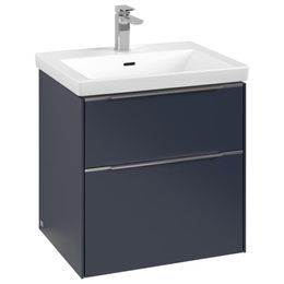 Villeroy & Boch Villeroy und Boch Subway 3.0 Waschtisch-Unterschrank C578L0VQ 57,2x57,6x47,8cm, mit LED/Griff Aluminium gl&auml;nzend, marine blue